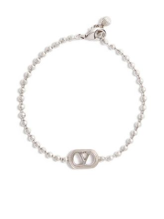 Valentino Garavani Ovalette Armband mit Logo - Silber