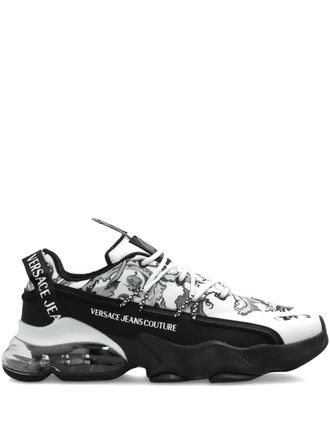 Versace Jeans Couture baskets lacées à imprimé baroque - Blanc
