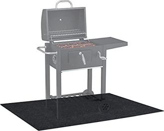 Relaxdays Bodenschutzmatte, Outdoor Grillunterlage zum Rollen, waschbarer Grillteppich, BxT: 120 x 80 cm, anthrazit