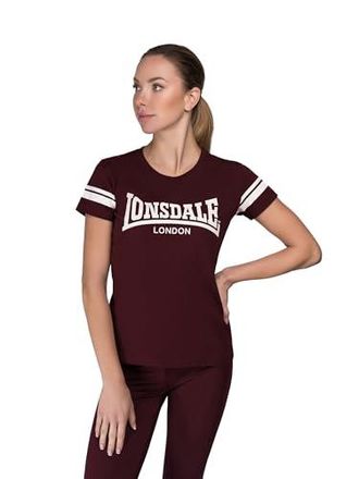 Lonsdale Killegray T-Shirt Loisirs, Oxblood/Blanc, XXL Femme