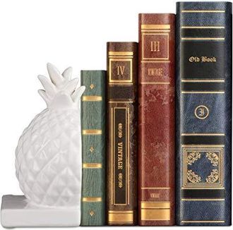 Relaxdays Spardose Ananas, Deko Sparschwein, Gummistopfen, Geldgeschenk, Keramik Sparbüchse, HBT 14,5 x 9 x 7 cm, weiß, 1 Stück