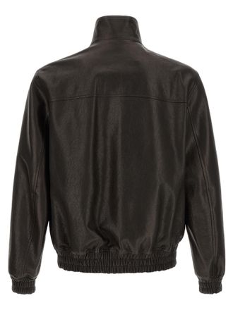 Valentino Garavani Mens Black Calfskin Leather Jacket Clothing
