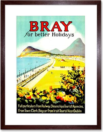 Wee Blue Coo TRAVEL Tourism BRAY Ireland Beach Resort SEA Promenade Framed Art Print B12X7920