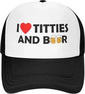 Generic Casquette de Camionneur Unisexe Punk personnalis&eacute;e &laquo; Jaime Les Seins et la bi&egrave;re &raquo; pour Adultes Ajustable Hommes Femmes Style Papa id&eacute;ale Sports activ