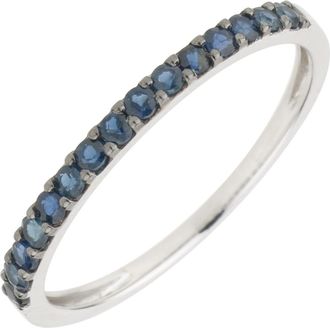 Edenly Ring Paradiesvogel - Einerreihe - Weißgold und Blauer Saphir