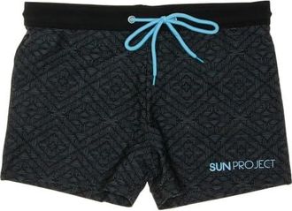 Sun Project Maillot de Bain Noir/Bleu Homme Floral Print