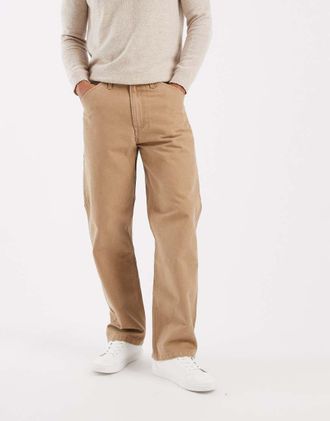 Levi's 568 pantalon droit ample de charpentier beige-Neutral