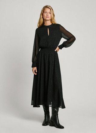 Pepe Jeans London Midikleid ANUSHKA Ausschnitt mit Schlitzdetail