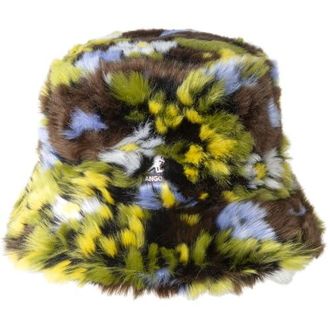 Kangol Seau en fausse fourrure, Fleur camouflage, Large