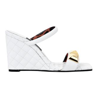 Philipp Plein Femme, Chaussures, Blanc, Taille: 38 EU Sandales compens&eacute;es Matelass&eacute;