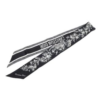 Dior Pre-owned Carr&eacute; en soie Toile de Jouy Fleur - Femme - Pre-owned - Noir - Taille: ONE Size