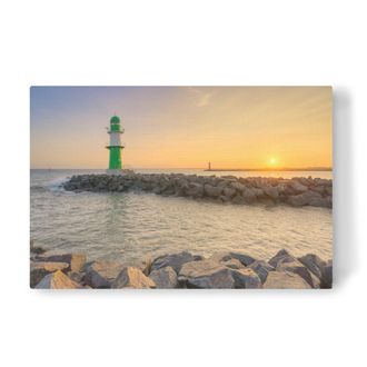 artboxONE Leinwand 120x80 cm St&auml;dte Molenfeuer in Warnem&uuml;nde von Michael Valjak
