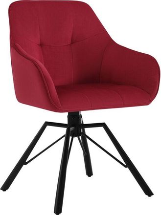 Woltu 1x Esszimmerstuhl aus Samtbezug Küchenstuhl Polsterstuhl mit Armlehne Rückenlehne Drehstuhl Armlehnenstuhl für Esszimmer Wohnzimmer, Bordeaux - Woltu