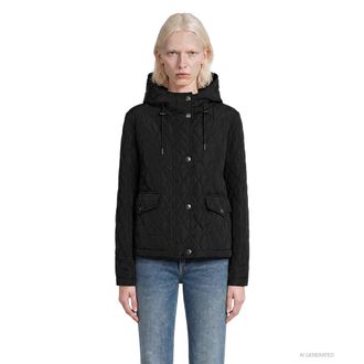 Burberry Cropped Quilted Nylon Hooded Jacket