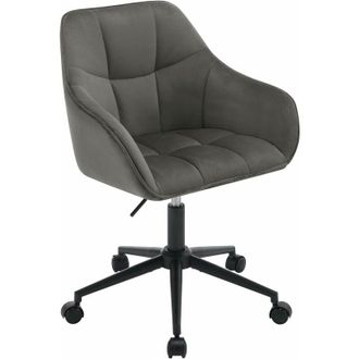 Woltu Woltu - Chaise Bureau en Velours, Fauteuil de Bureau Hauteur R&eacute;glable, Gris Fonc&eacute;+Noir
