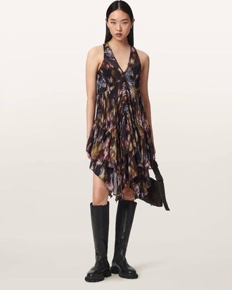 AllSaints Gretel - Kleid in Serpens Black-Schwarz