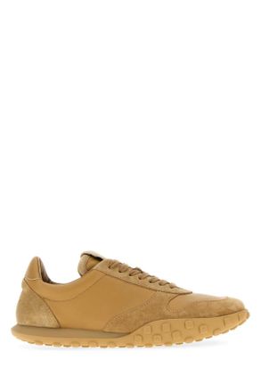 Jil Sander Kamel Nappa-Leder- und Wildleder-Moon-Sneaker