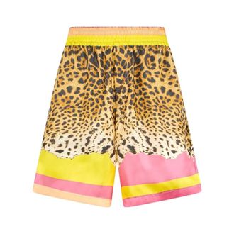 Roberto Cavalli Homme, Maillots de bain, Multicolore, Taille: L Pop Print Silk Bermuda Shorts