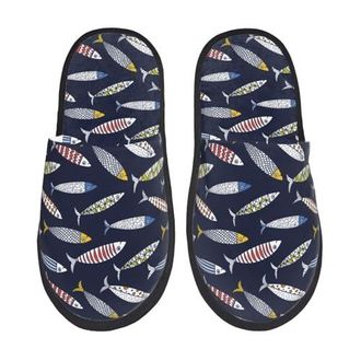 Generic Chaussures De Maison Sardine Print Pantoufle Duveteux Pantoufles Int&eacute;rieur Et Ext&eacute;rieur Fuzzy Pantoufles Pour Piscine H&ocirc;tels Spa L