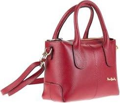 Pierre Cardin Sac à main pour femme en cuir véritable Made in Italy 32 x 20 x 15 cm 1987, Rubis, Taille unique