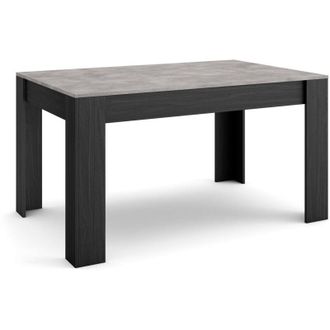 Skraut Home Skraut Home - Table &agrave; manger, Meuble Salle &agrave; Manger, 140x90x76 cm, Pour 6 personnes, Meubles de Salon, Style moderne, Gris Ciment et Blanc