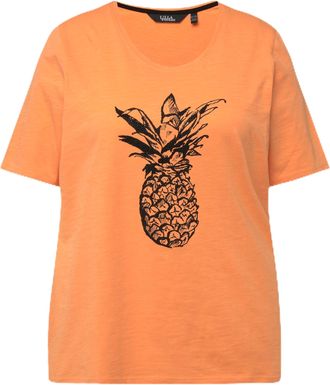 Ulla Popken Damen Mit Ananas-Druck 831853 T-Shirt, Apricot, 46-48 EU
