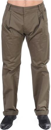 Gianfranco Ferre Gr&uuml;ne Baumwoll-Stretch-Logo-Hose - - Trousers - Herren - Gr&uuml;n - M