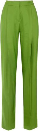 Elisabetta Franchi Femme, Pantalons, Vert, Taille: 38 FR Pantalon en m&eacute;lange de lin