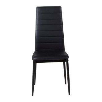ebuy24 Slim Esszimmerstuhl PU Kunstleder schwarz