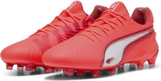 Puma King Ultimate Fu&szlig;ballschuhe mit festem Boden f&uuml;r Herren (Rot/Wei&szlig;)