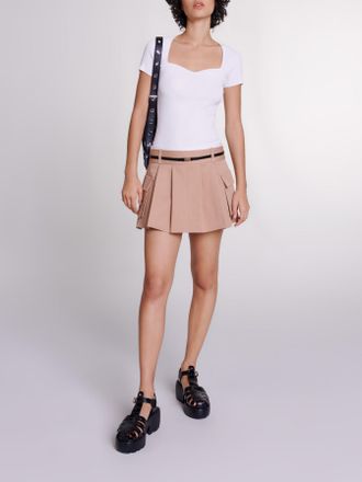 Maje Kurzer Faltenrock - Beige - Gr&ouml;&szlig;e 34 - Maje