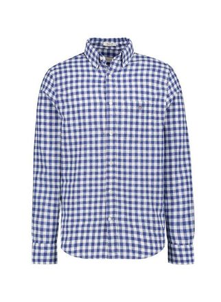 GANT Herren Hemd blau Baumwolle-Leinen