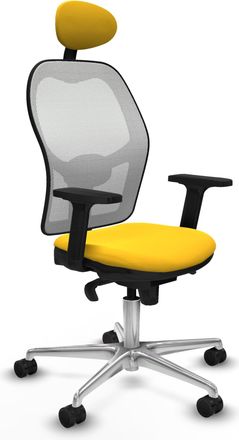 Piqueras y Crespo Jorquera Stuhl mit Lendenwirbelverstellung mit 2D-Armlehnen und festem Kopfteil, ausgestattet mit 5 Positionen und eingespritztem Schaum. Mit Rollen v