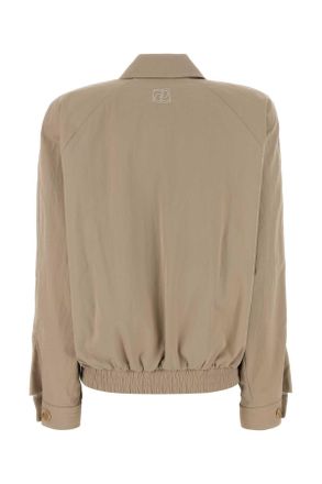 Magda Butrym Womens Beige Cotton Blend Bomber Jacket Giacche E Gilet