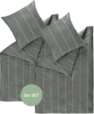 Esprit Renforc&eacute; Bettw&auml;sche HARPLINES - 2er Set 135x200 cm, Anthrazit