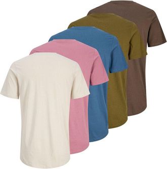 Jack & Jones T-Shirt Herren T-Shirt 5er Pack Baumwolle (Packung, 5er Pack)