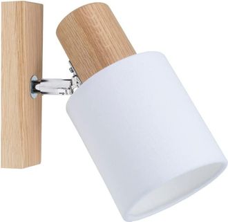 SPOT Light Spot-Light Wandleuchte Treehouse E27 Holz/Metall Eiche geölt/Chrom/weiß - 2236174