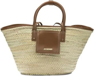 Jacquemus Hobo Bags - Woven Straw Handbag With Leather Trim - Gr. unisize - in Beige - f&uuml;r Damen