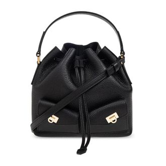 Ferragamo Femme, Sacs, Noir, Taille: ONE Size Sac Seau en Cuir