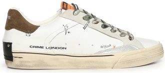 Crime London Homme, Chaussures, Blanc, Taille: 44 EU Distressed Baskets