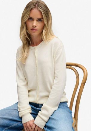 Superdry Strickjacke ESSENTIAL SLOUCHY CREW CARDI Baumwollmischung