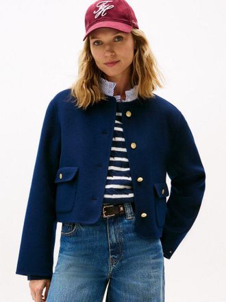 Tommy Hilfiger Kurzjacke DF WOOL BLEND REG LADY JACKET mit Wolle
