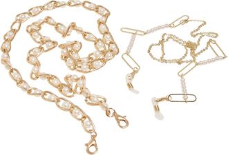 Urban Classics Unisex Kette Multifunctional Chain With Pearls 2-Pack, Farbe gold, Gr&ouml;&szlig;e one size