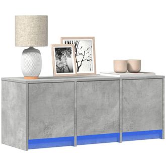 vidaXL Vidaxl - Meuble tv avec led gris b&eacute;ton 97x34x40 cm bois ding&eacute;nierie