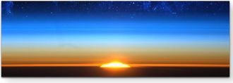 Paul Sinus Art Leinwandbilder | Bilder Leinwand 120x40cm Universum bei Sonnenaufgang