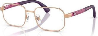 Ray-Ban Rb1060 Optics Kids Bio-based Fuchsiarot Auf Gummi Violett Fassung Klar Glas Polarisiert 46-16