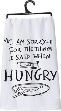 Primitives By Kathy LOL Made You Smile Geschirrtuch, Baumwolle, Hungry, 28 x 28