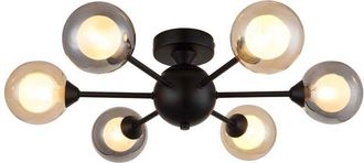 Globo Lighting Deckenleuchte Deckenlampe Wohnzimmerlampe Metall schwarz matt Glaskugeln D 55 cm