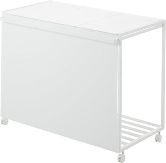 Yamazaki Tableware Yamazaki 1822 TOWER M&uuml;lleimer mit 3 F&auml;chern & Rollen, wei&szlig;, Stahl/Polypropylen/Nylon, minimalistisch, 76 x 44 x 60 cm