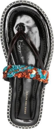 Dries Van Noten Embellished Calf Leather Boot - Purple